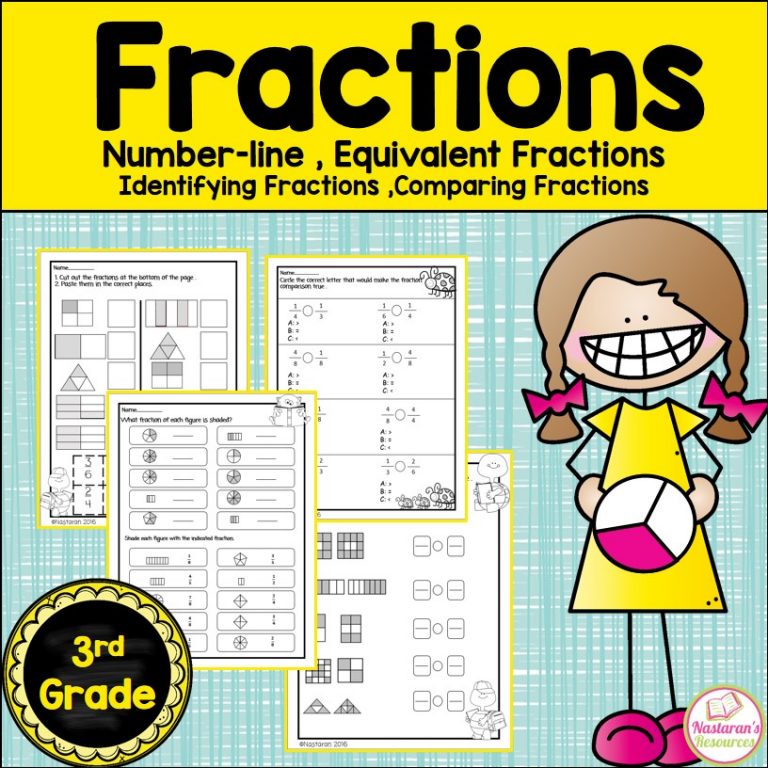 Fraction Worksheets For Grade 3 , Equivalent Fraction, Comparing, and ...