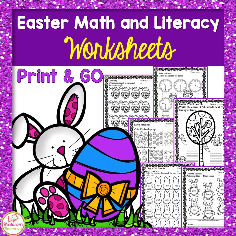 Easter Math and Literacy Worksheets