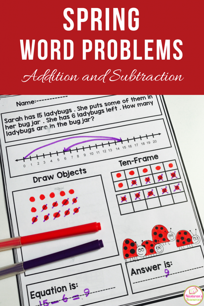 Word Problems In Spring Addition and Subtraction - Nastaran's Resources