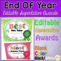 End of Year Student Awards:Editable,Superlative