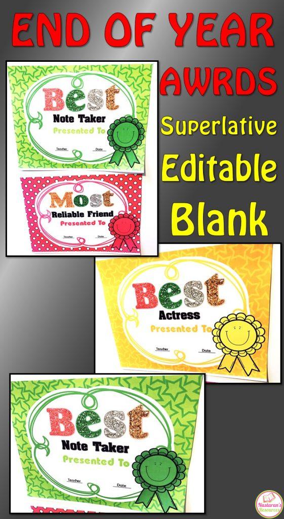 End of Year Student Awards:Editable,Superlative