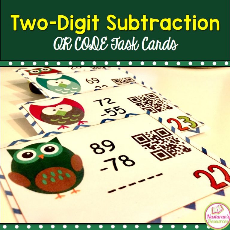 Free Addition and Subtraction Task Cards : QR CODE Activity