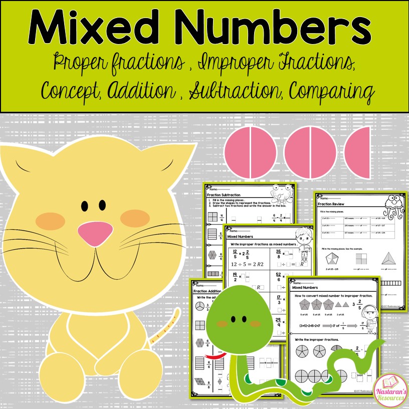 Improper Fractions To Mixed Numbers Task Cards