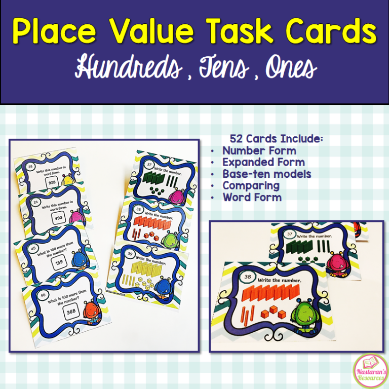 Place Value Task Cards 2nd Grade
