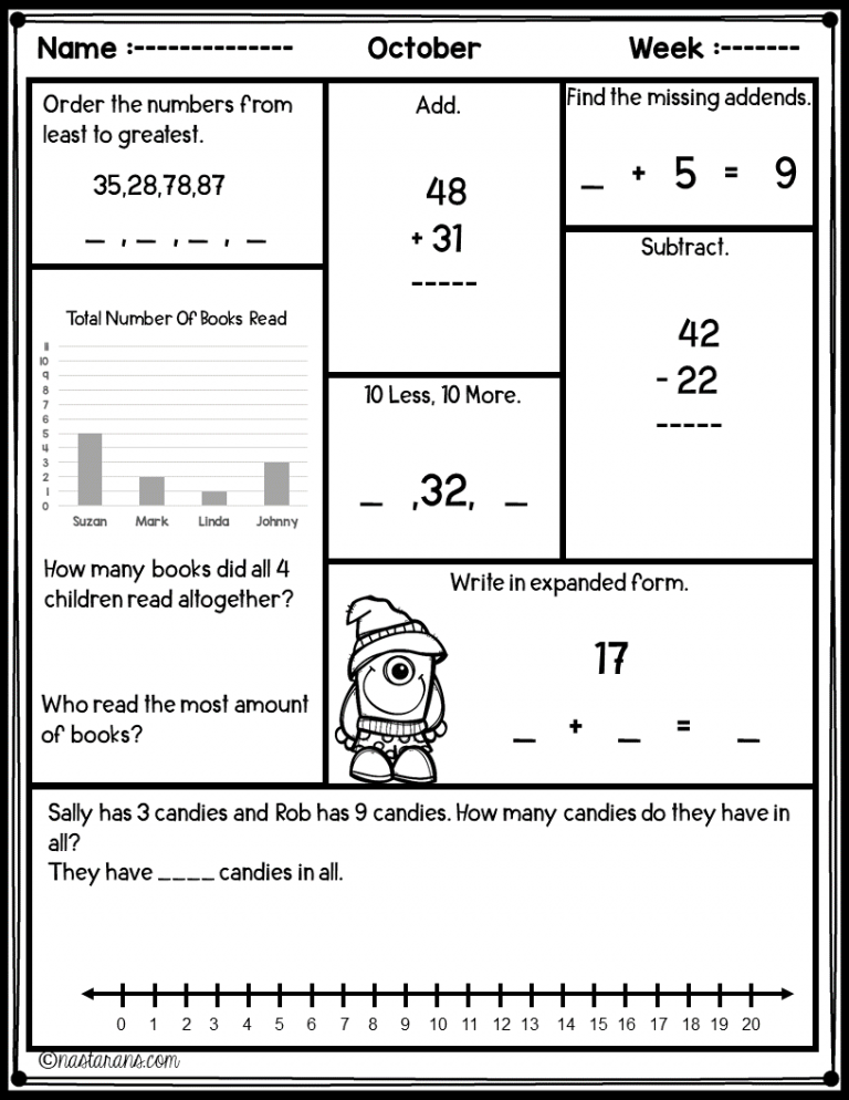 Halloween Math Worksheets-Daily Math Review