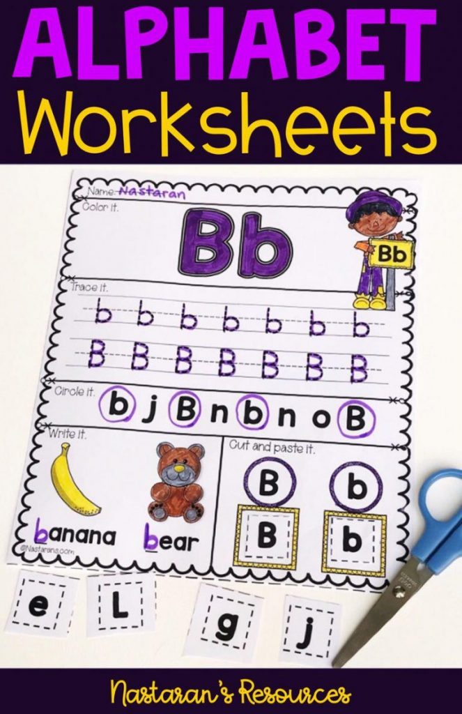 Alphabet Worksheets A-Z For Kindergarten
