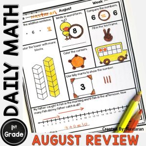 Daily Math Review Grade 1 Back To School and a Free Worksheet