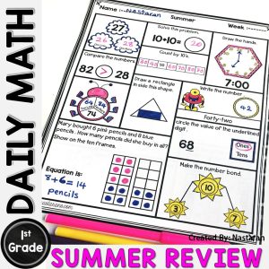 Daily Math Review Grade 1 Back To School and a Free Worksheet