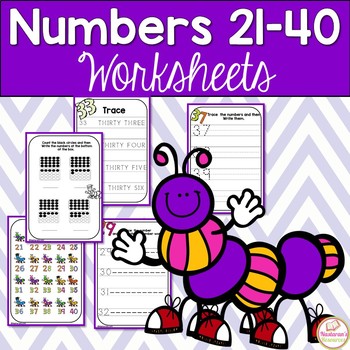 Numbers 21-40 : Numbers To 40 Worksheets