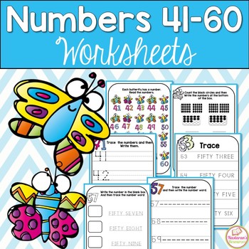 Numbers 41-60 : Numbers To 60 Worksheets - Nastaran's Resources