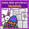 Easter Activities 1st Grade : Math and Literacy Worksheets