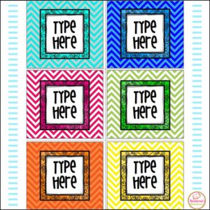 Editable Labels-Chevron Labels With Curly Frame - Nastaran's Resources
