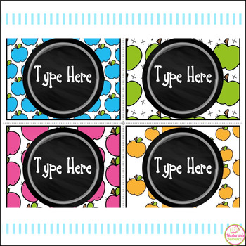 Editable Labels-Chalkboard with Apples Labels - Nastaran's Resources