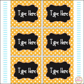 Editable Labels - Chalkboard and Bright Orange Polka Dot - Nastaran's ...