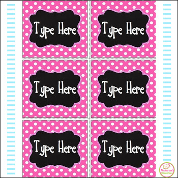 Editable Labels - Chalkboard and Bright Pink Polka Dot - Nastaran's ...