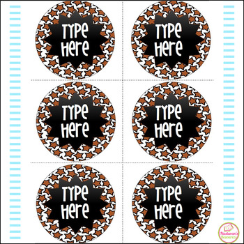 Editable Circle Labels-Brown Star Round Labels - Nastaran's Resources