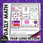 1st Grade Morning Work - YEARLONG Math Spiral Review - Bundle ...