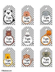 Editable Animal Labels-Printable Gift Tags - Nastaran's Resources