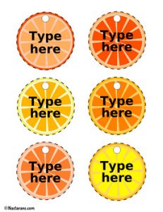 Editable Orange Slices Tags -Printable - Nastaran's Resources