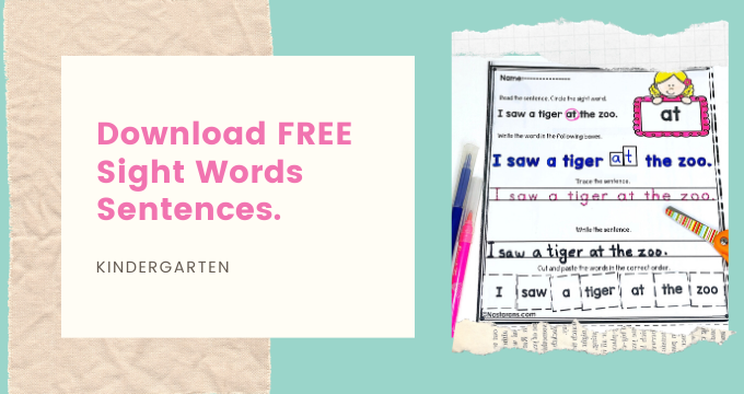 Free Sight Words Activities: Build Sentences With Sight Words ...