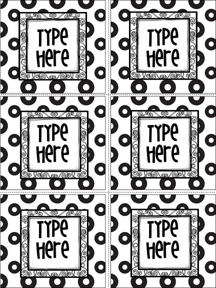 Printable Labels Black And White