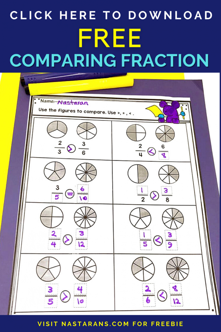 Fractions Worksheets No Preparation and A Free Comparing Activity