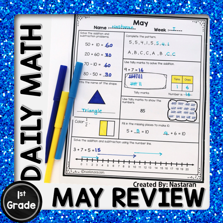 Daily Math Worksheets Spiral Review in May And Freebie