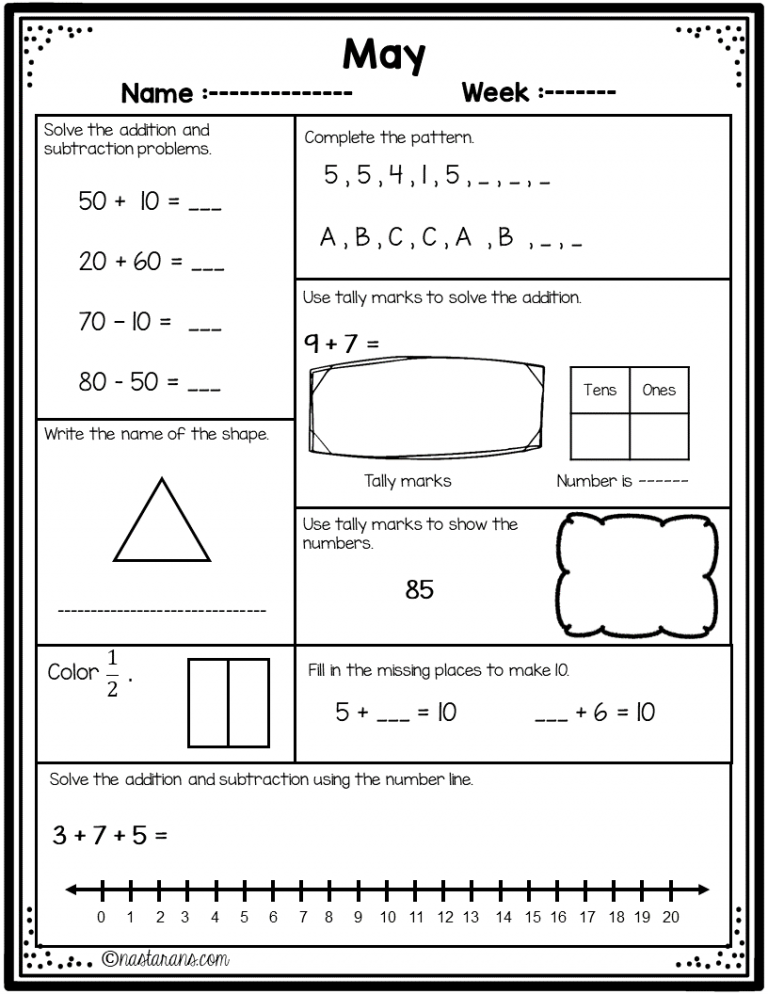 Daily Math Worksheets Spiral Review in May And Freebie