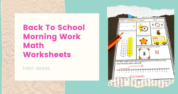 Daily Math Review Grade 1 Back To School and a Free Worksheet