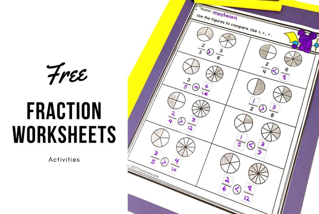 Fractions Worksheets No Preparation and A Free Comparing Activity