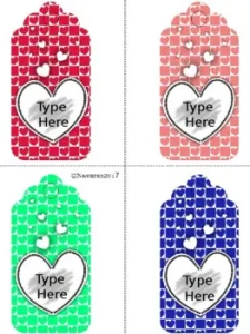 Editable Valentines Day Gift Tags For Teachers Students Parents Heart ...